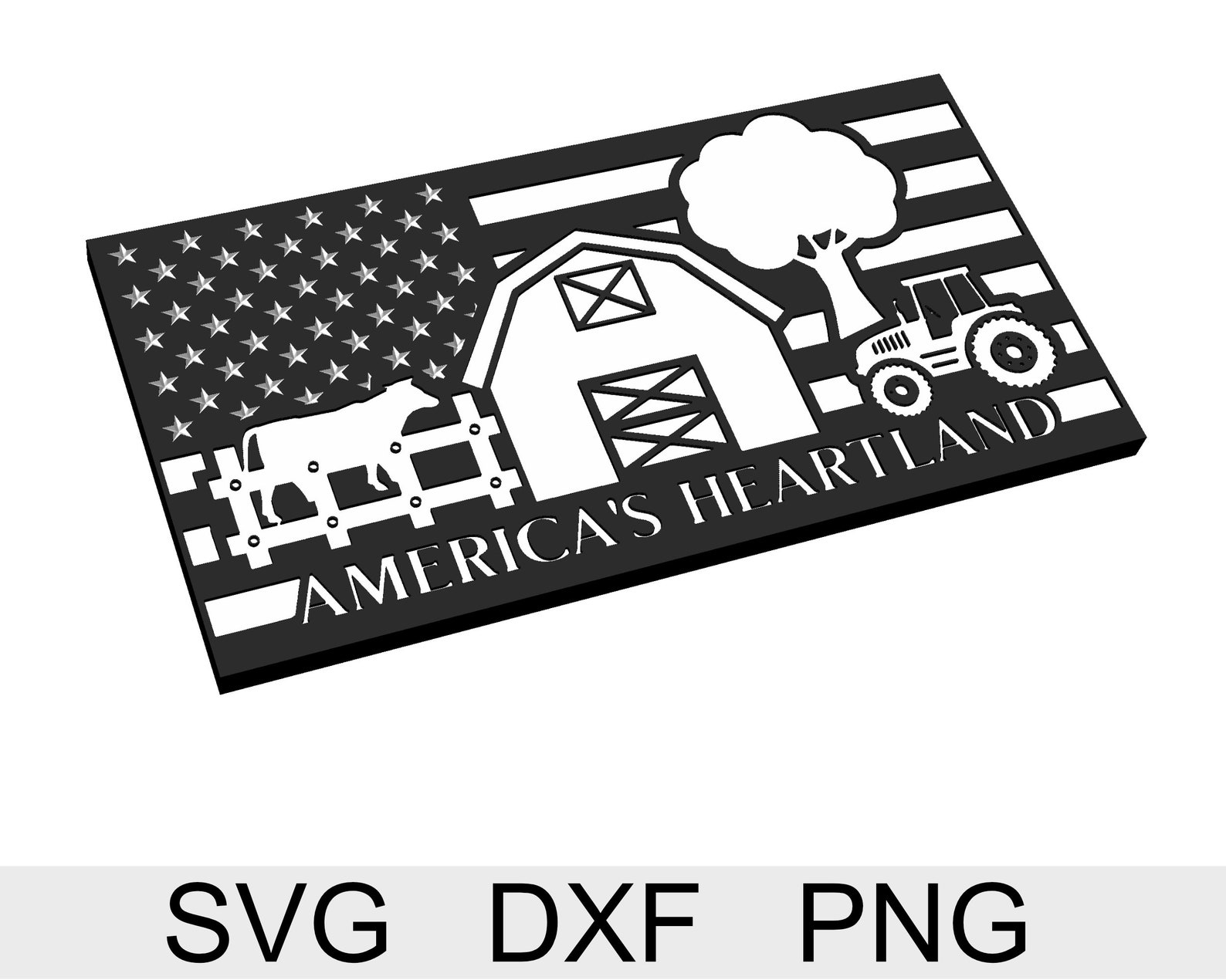 US Flag with Farming Scene as a tribute to our farmers CNC | Etsy