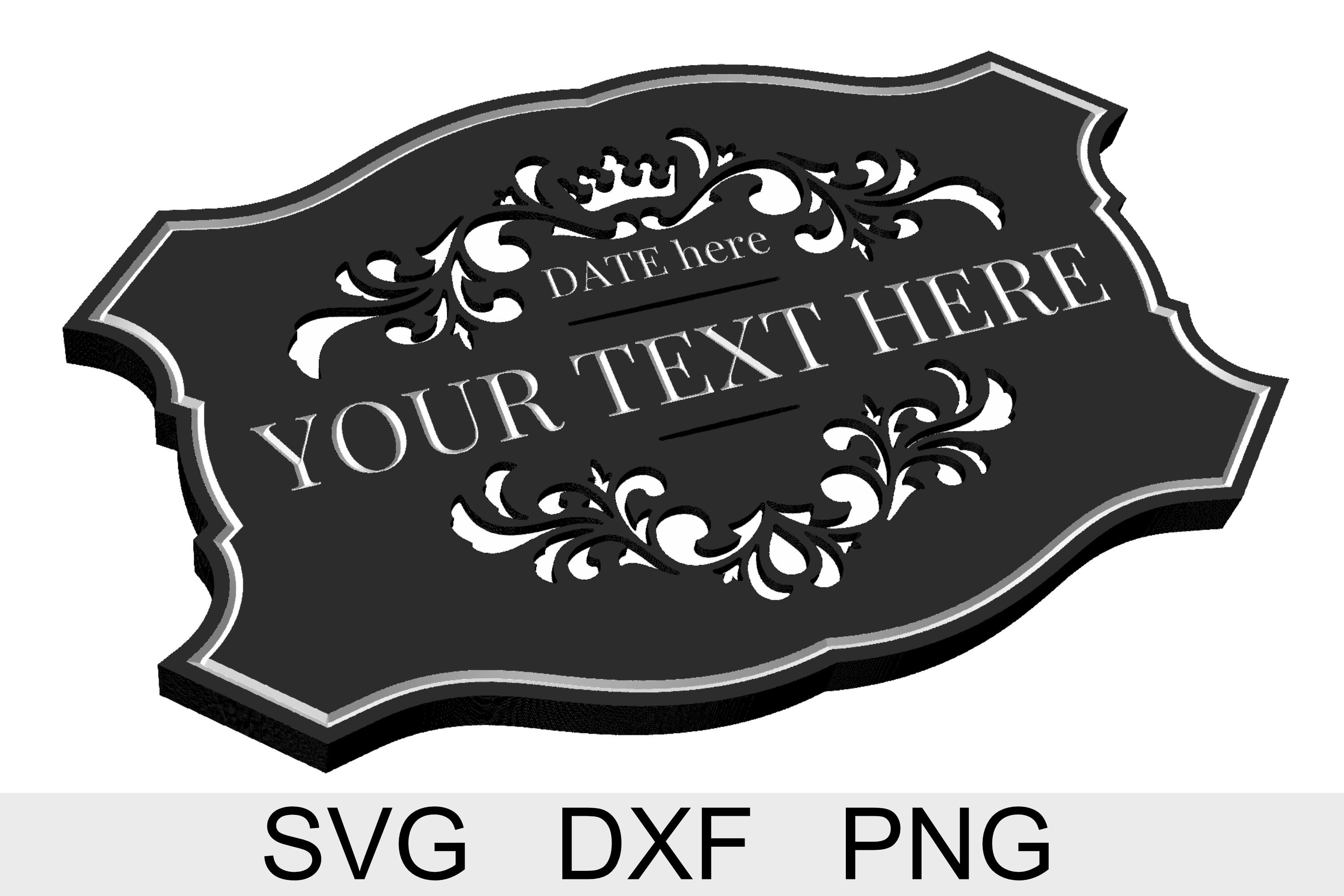 Vintage Name Sign SVG DXF Files: Customizable CNC Template (digital ...