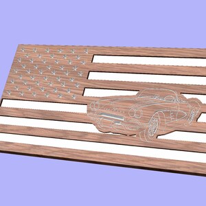 US Flag With 1960s Corvette CNC File – Dxf and Svg Files – Digital ...