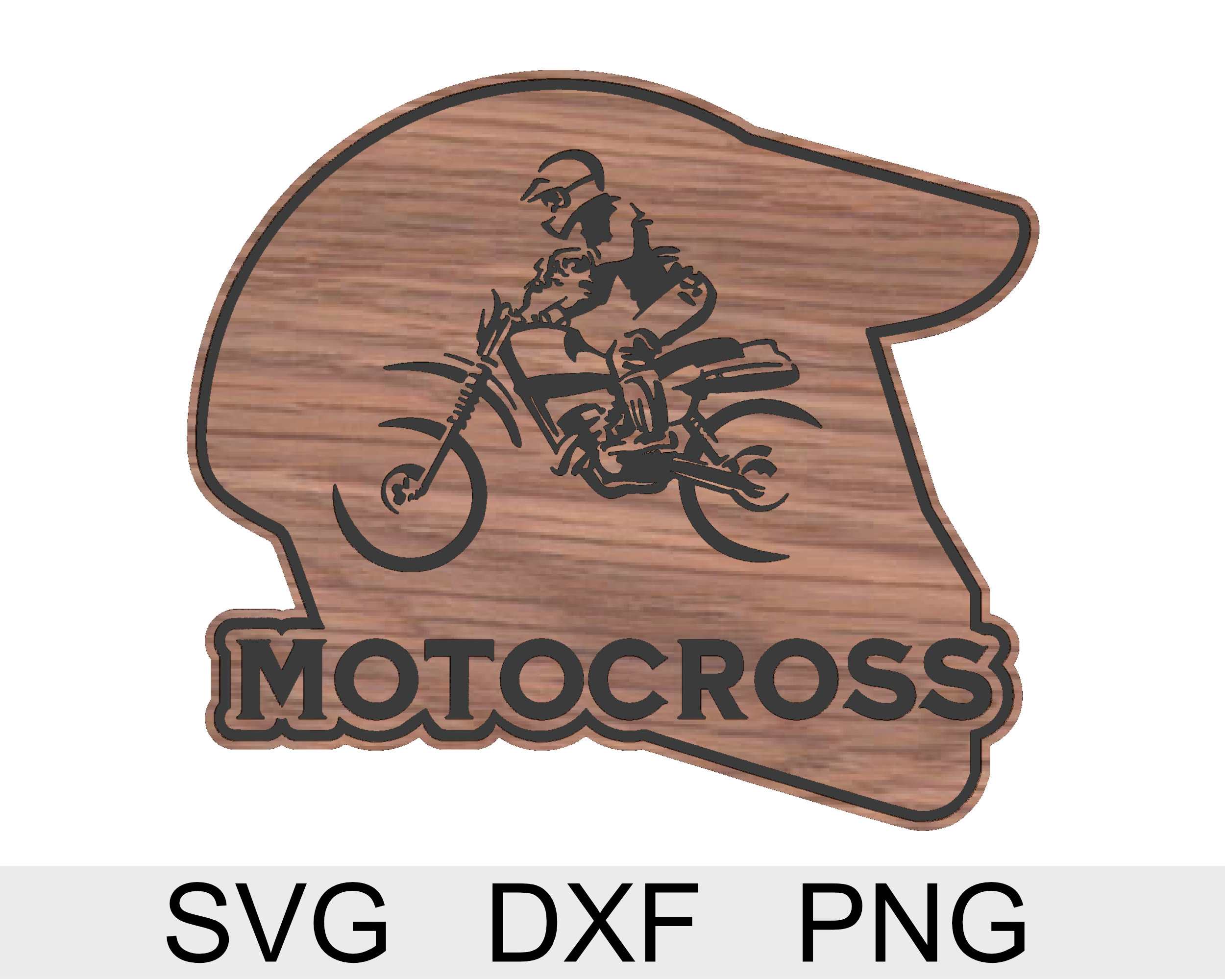 Dirtbike and motocross on a helmet-shaped sign Dxf and Svg | Etsy