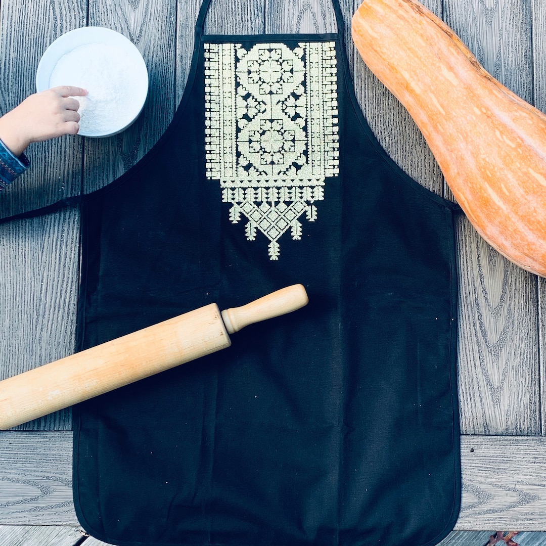 Cooking Aprons With a Golden Palestinian Touch Thwb - Etsy