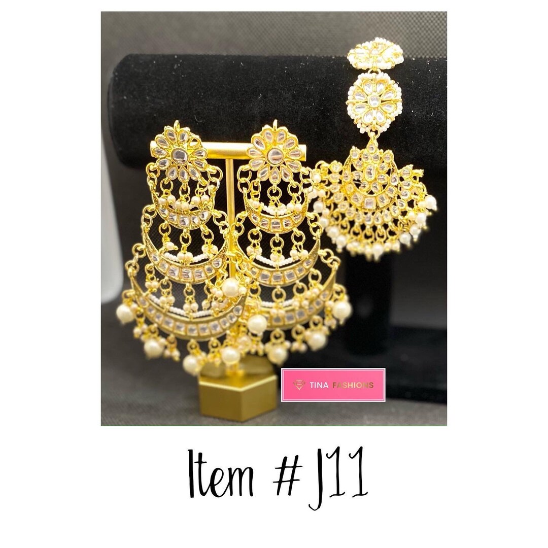 Gold Chandelier Tikka Set - Etsy
