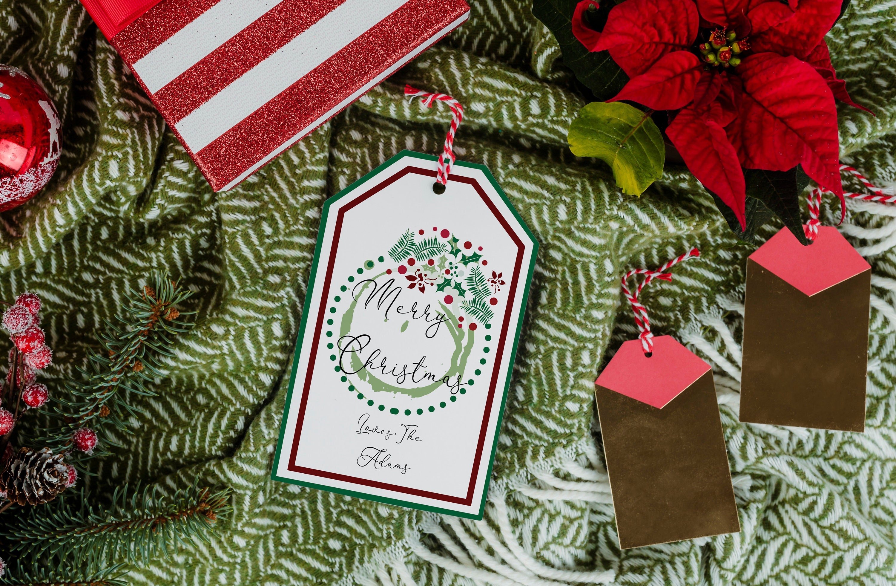 Personalized Christmas Gift Tag Template | Editable Holiday Name Tags ...