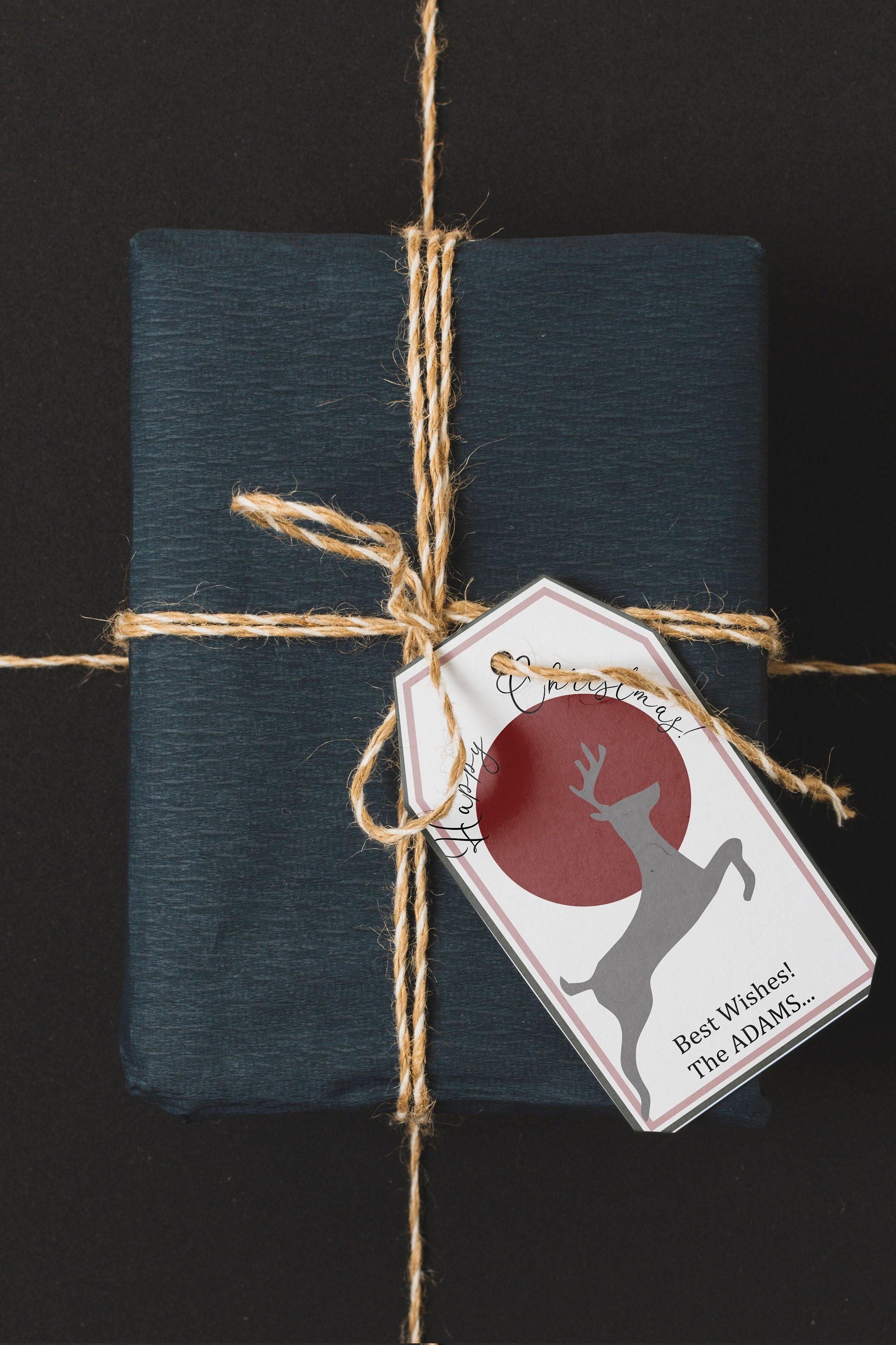 Editable Christmas Gift Tags Printable Minimal Reindeer Present Tag ...