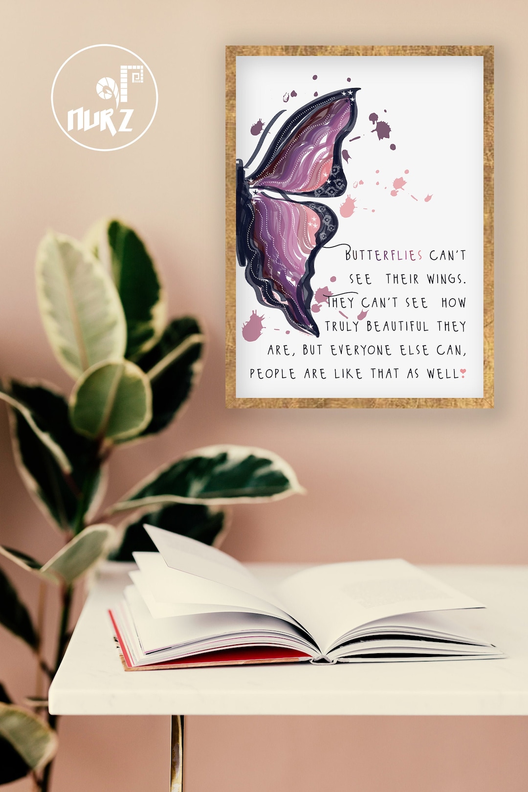 Inspirational Purple Butterfly Quote | Printable Butterfly Wing Wall ...