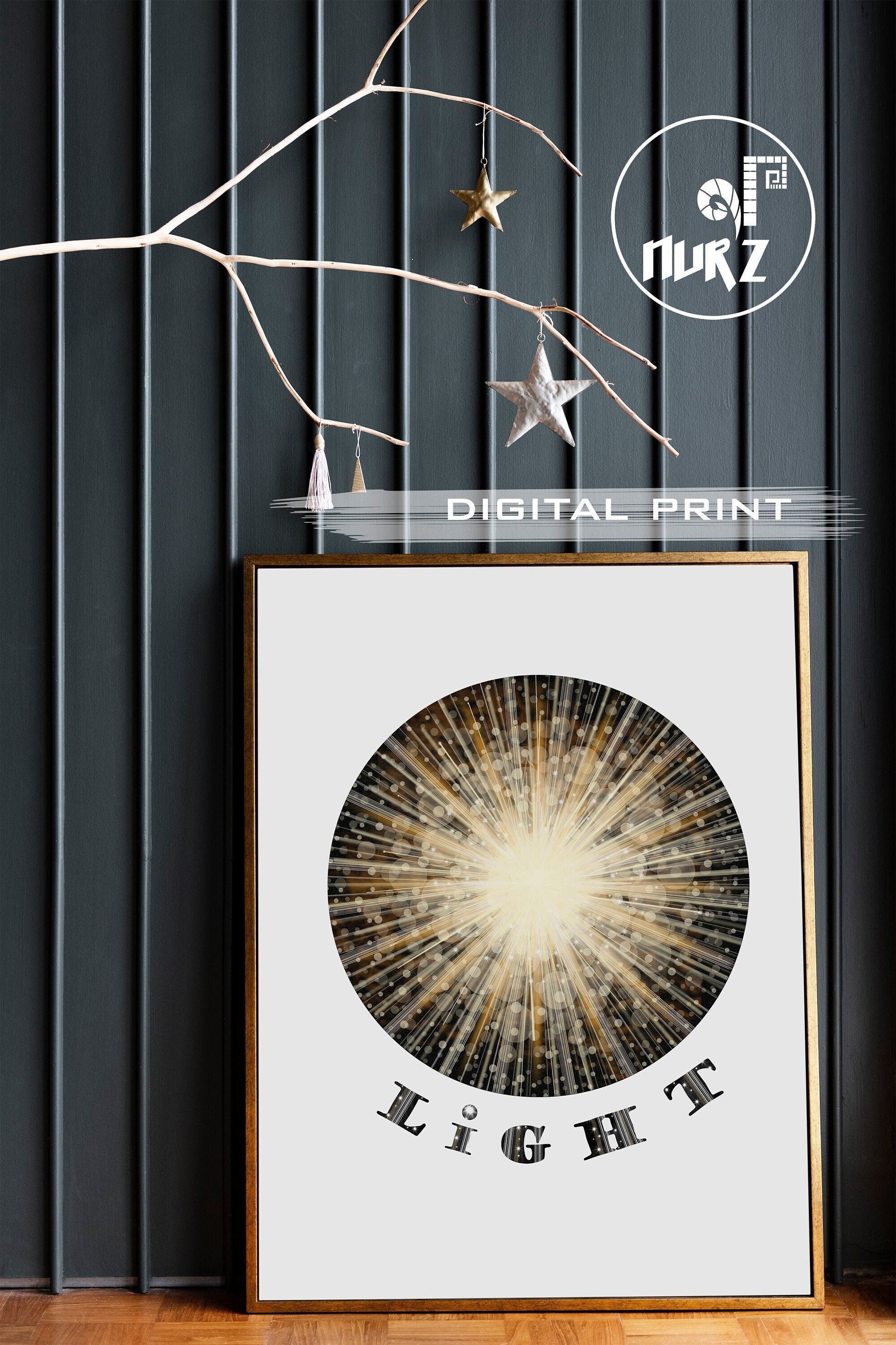 Light Element Art Print, Minimal Element Poster Set, Shining Light ...