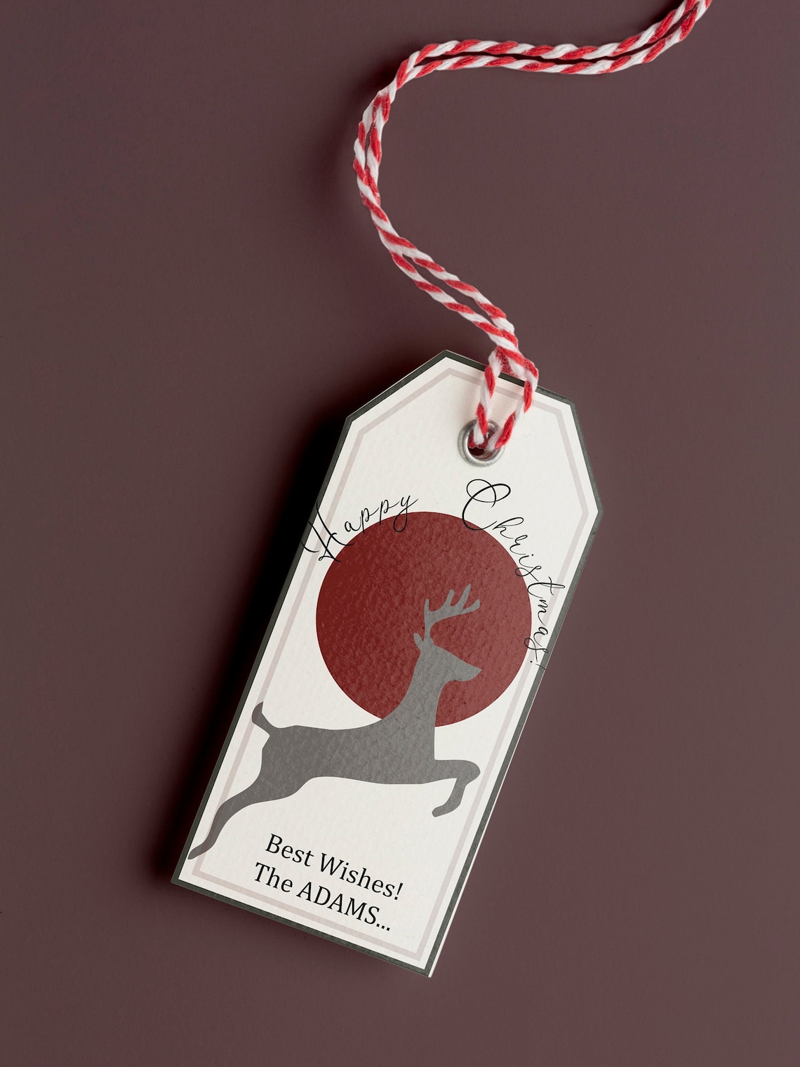 Editable Christmas Gift Tags Printable Minimal Reindeer Present Tag ...