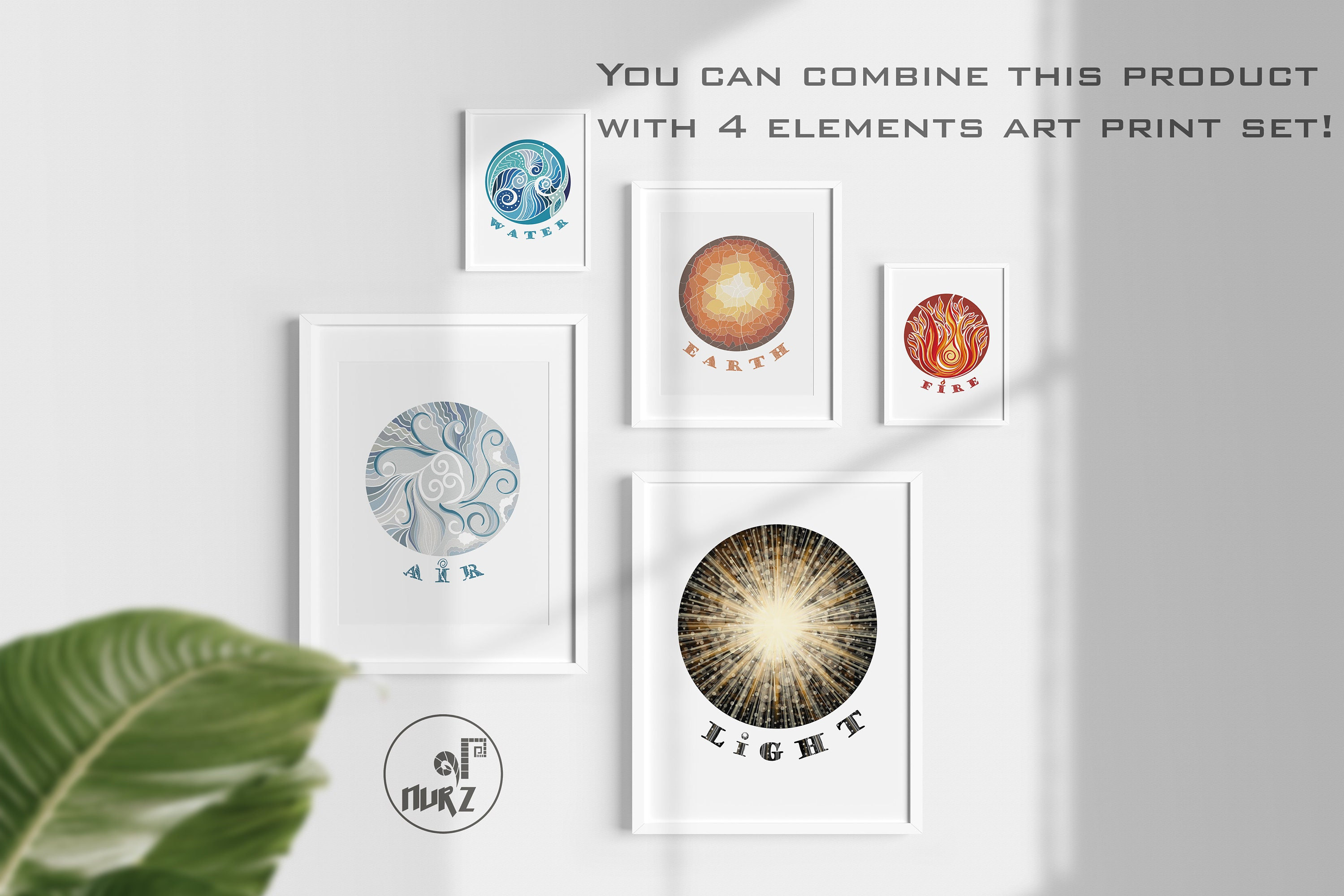 Light Element Art Print, Minimal Element Poster Set, Shining Light ...