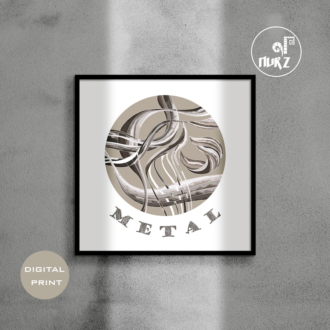 Fifth Element Poster, Metal Element Wall Art Print, Minimal Circle Art ...