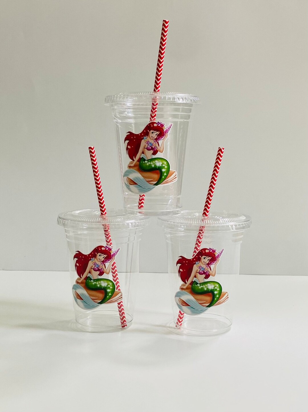 Little Mermaid,disposable Cups,mermaid Tail Party Cups,birthday Cups ...