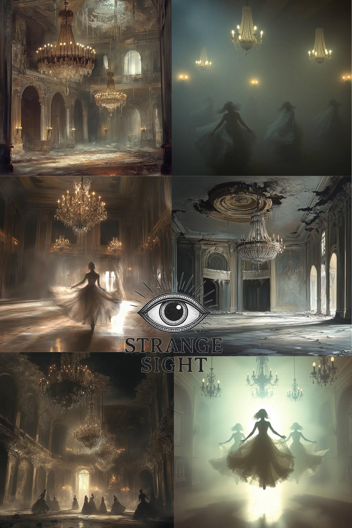 Ballroom of Ash Gothic Digital Art Bundle | Haunted Ballroom, Ghostly ...