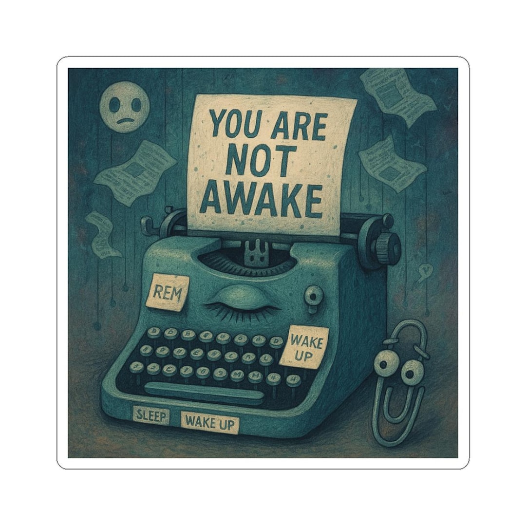 Dreamcore Weird Quirky Wake up Art Stickers, Fun Laptop Decal, Cool ...