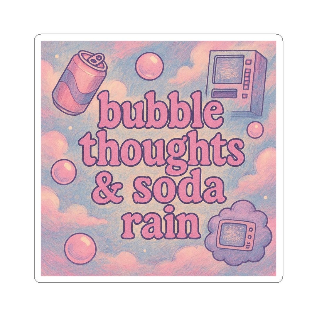 Pastel Dreamcore Kiss-cut Sticker Pack, Bubble Thoughts and Soda Rain ...