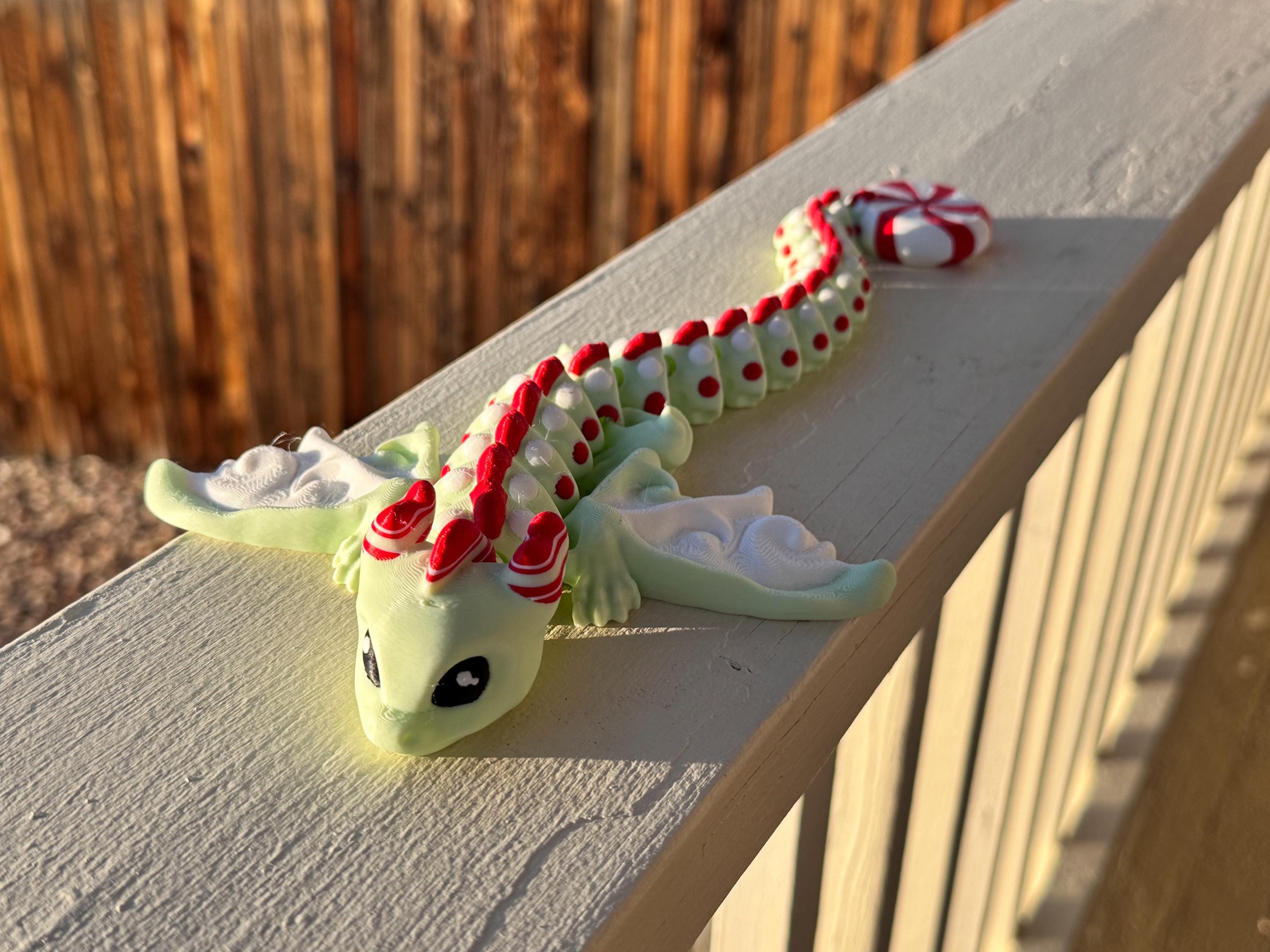 Peppermint Articulating Dragon STL | Print-in-place 3D Model (digital ...