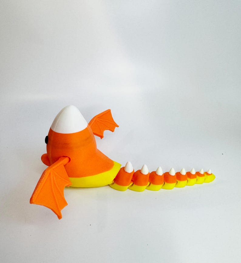 Candy Corn Dragon STL File, Articulating 3D Print (digital Download) - Etsy