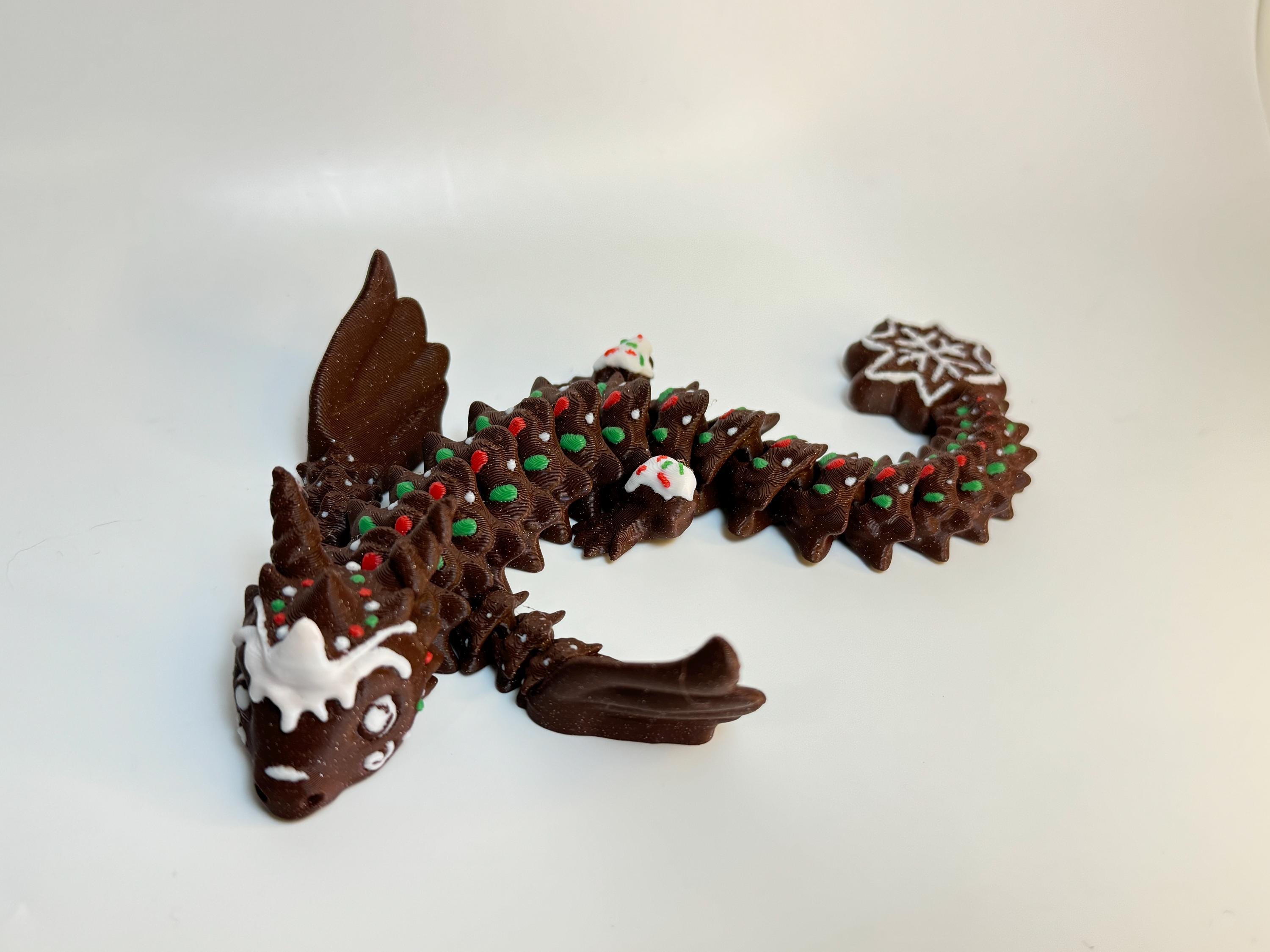 Gingerbread Dragon STL, Articulating 3D Print, Flexi Pet Toy (digital ...