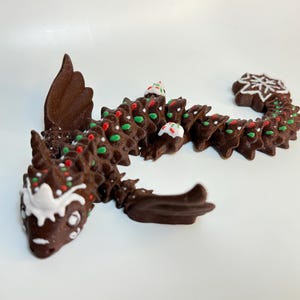 Gingerbread Dragon STL, Articulating 3D Print, Flexi Pet Toy (digital ...
