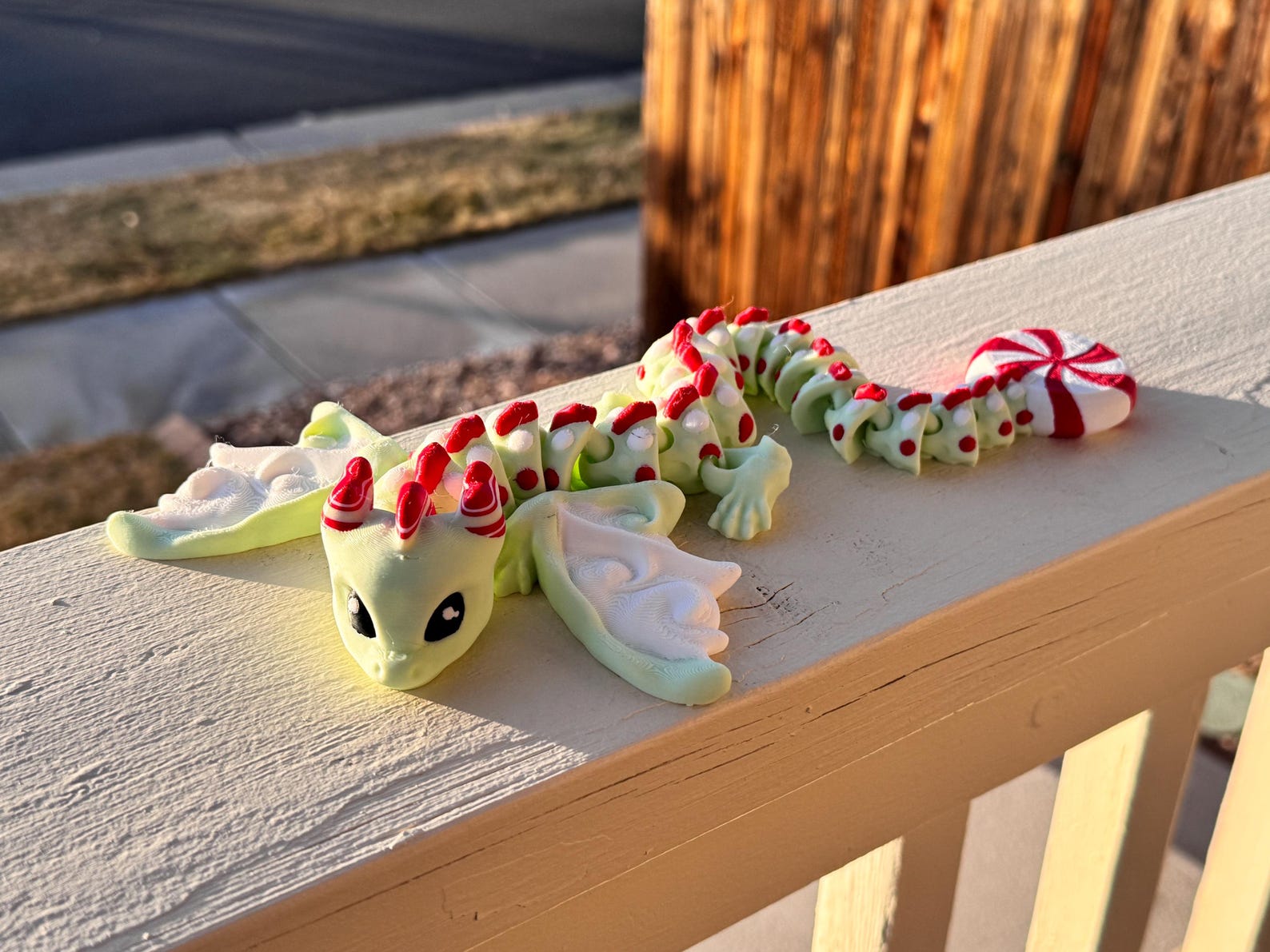 Peppermint Articulating Dragon STL | Print-in-place 3D Model (digital ...