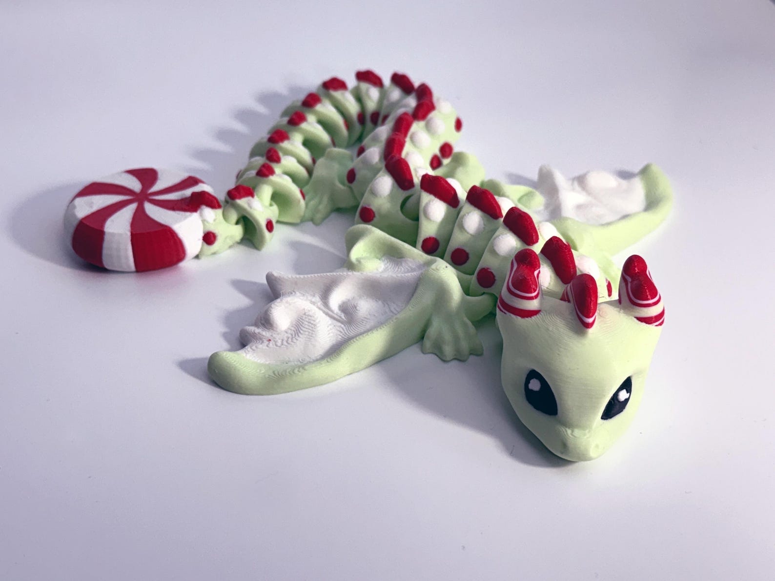 Peppermint Articulating Dragon STL | Print-in-place 3D Model (digital ...