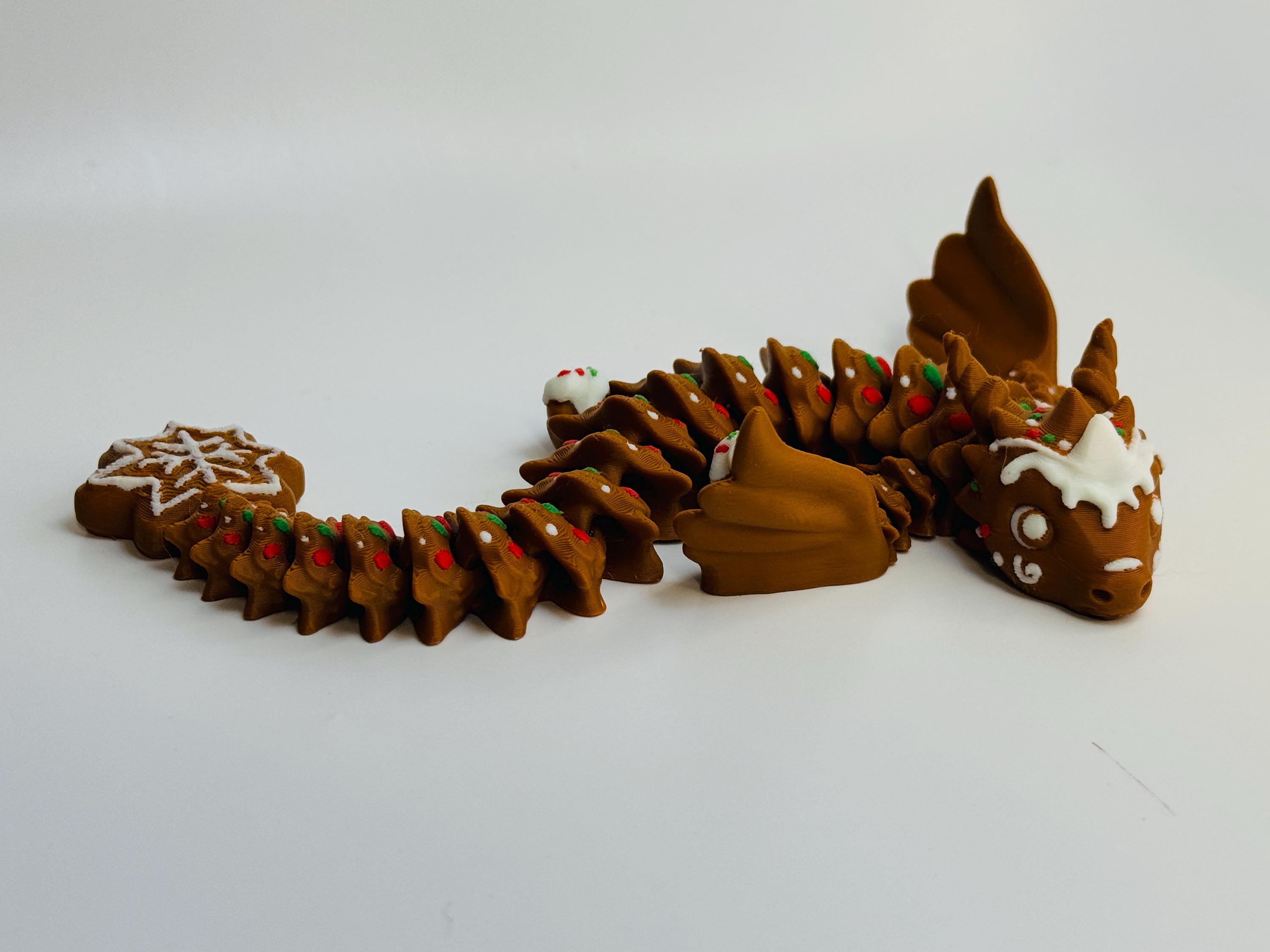 Gingerbread Dragon STL, Articulating 3D Print, Flexi Pet Toy (digital ...