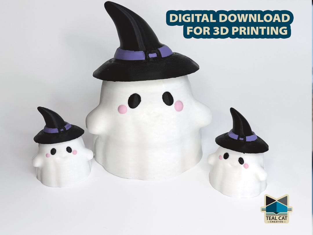 Cute Ghost Container by Tealcat Creative | STL File | Dragon Egg | Mini ...