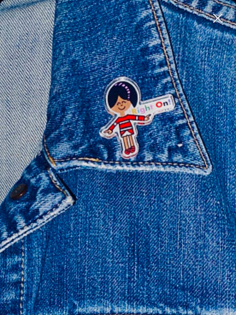 Enamel and Acrylic Pin L Super Cute Right on Pin - Etsy