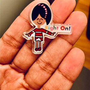 Enamel and Acrylic Pin L Super Cute | Right on Pin - Etsy