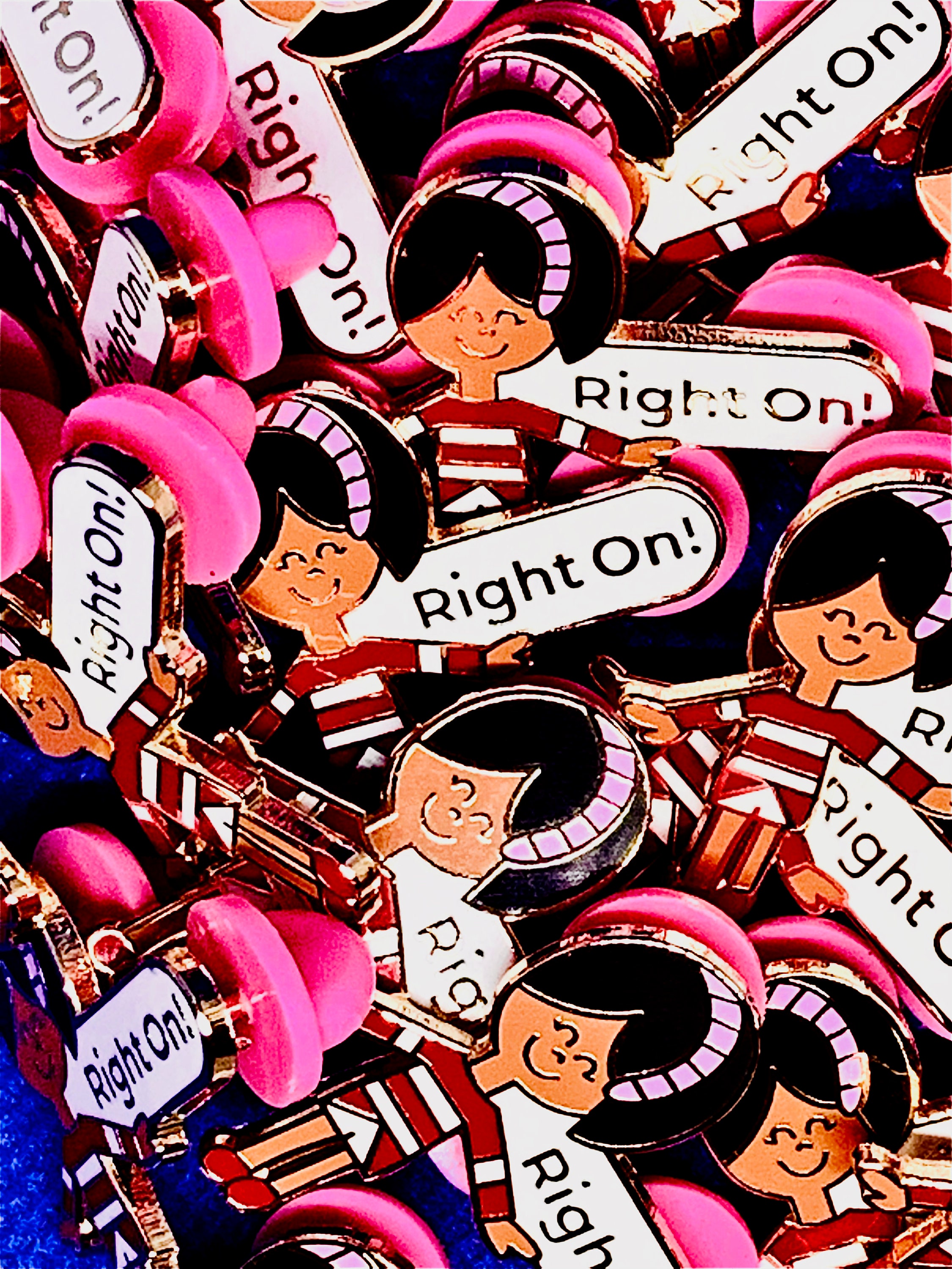 Enamel and Acrylic Pin L Super Cute Right on Pin - Etsy