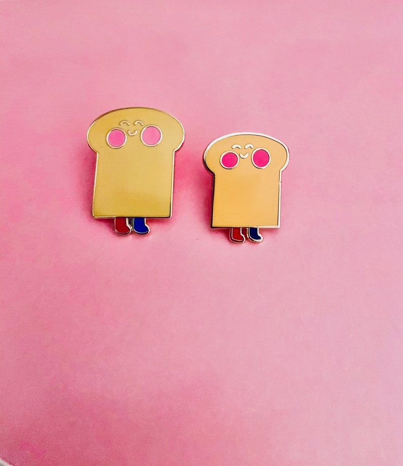 Toast Pin - Enamel Pin - Lapel Pin - Kawaii Pin - Cute Pin - Gold ...