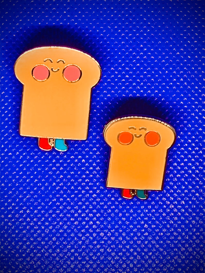 Toast Pin - Enamel Pin - Lapel Pin - Kawaii Pin - Cute Pin - Gold ...