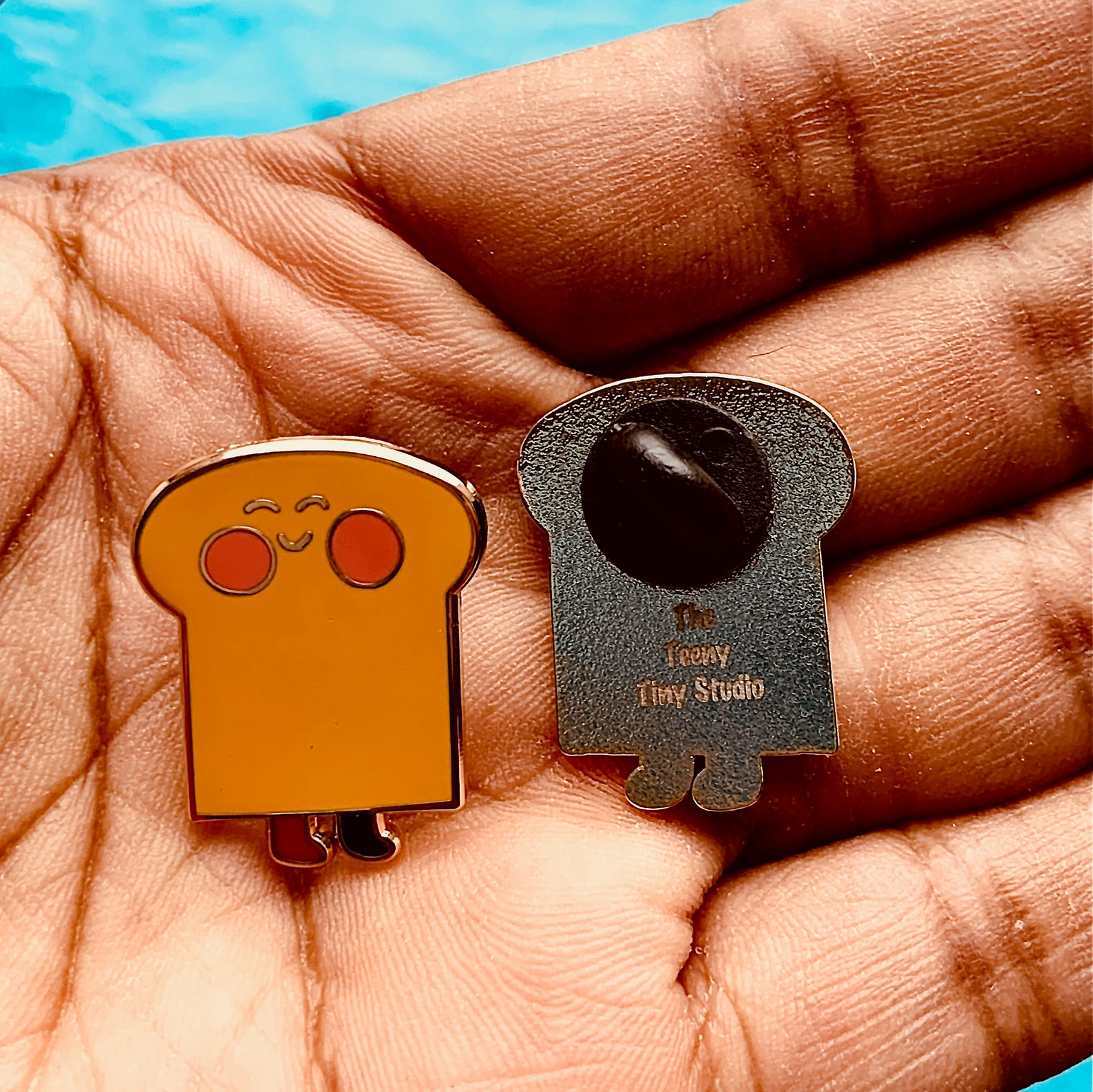 Toast Pin - Enamel Pin - Lapel Pin - Kawaii Pin - Cute Pin - Gold ...