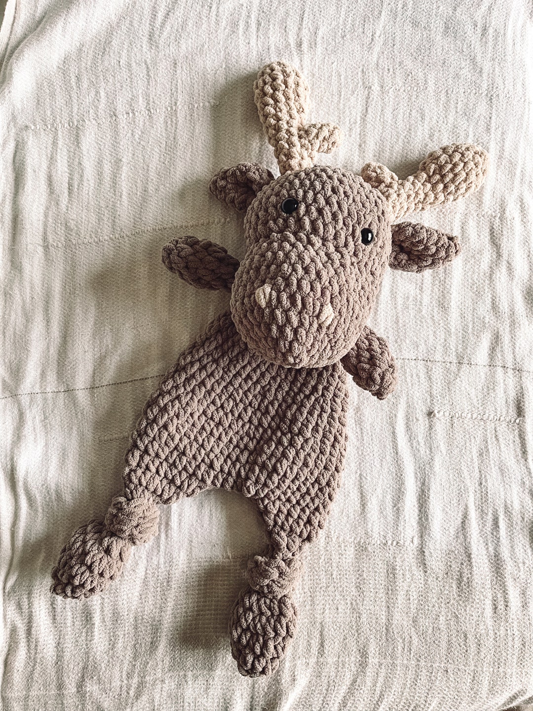 Large Crochet Moose Lovey | Stuffed Moose Snuggler - Etsy