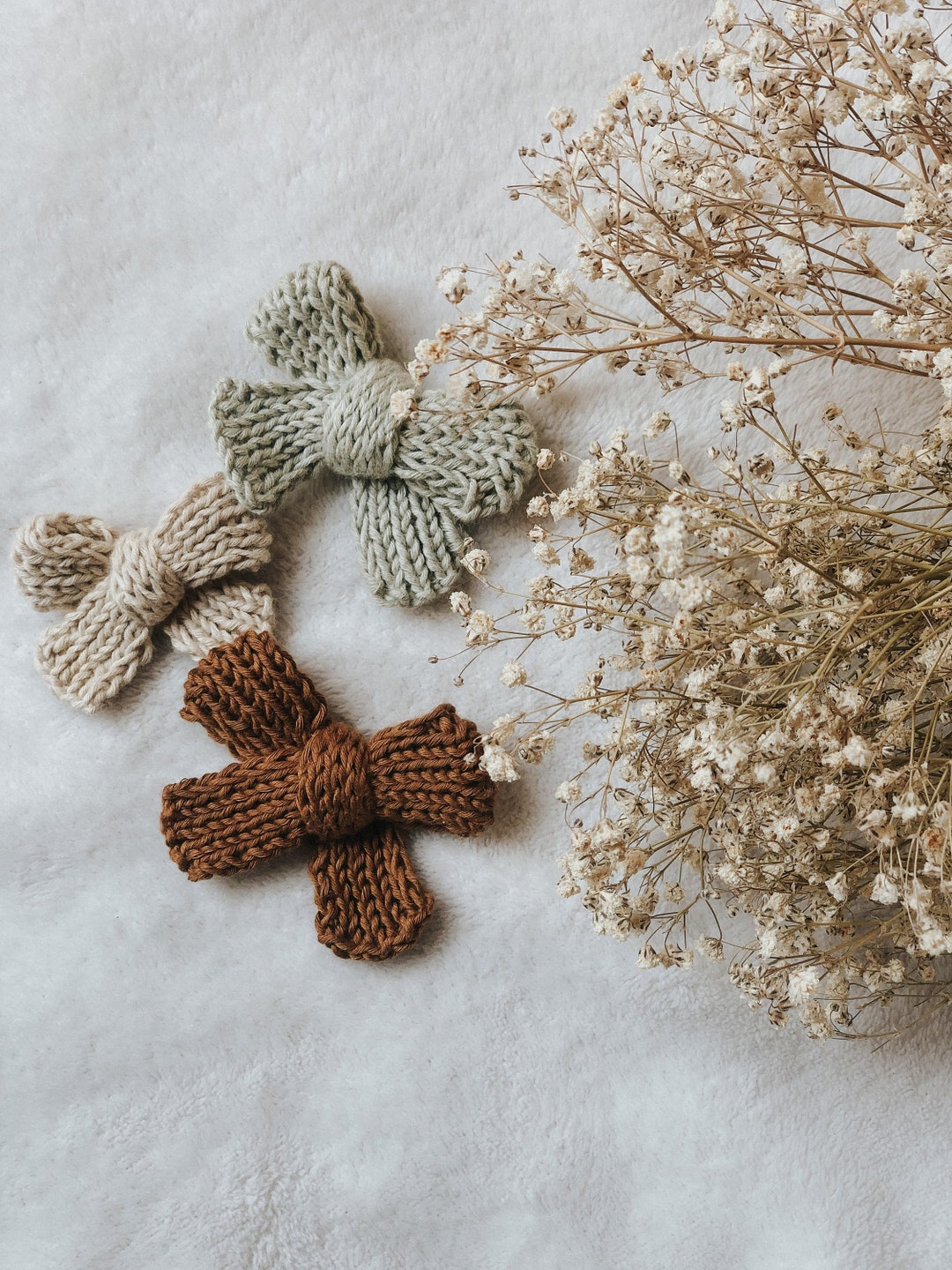 Knit Bow | Hair Clip | Baby & Toddler | Nylon Headband - Etsy