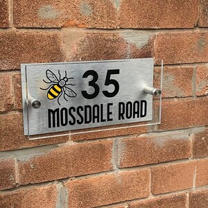 Manchester Bee House Sign With Capitalised Black Text - Etsy UK