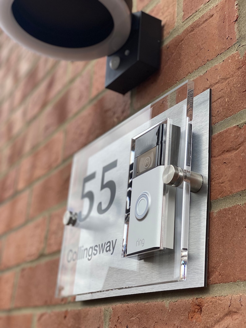 Stilvolle Ring Doorbell Namensschild Fotos