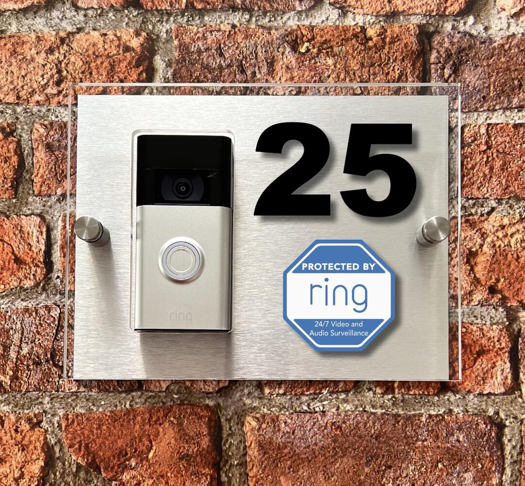 Ring Doorbell House Number Sign Plaque for Housing Your Video Camera ...