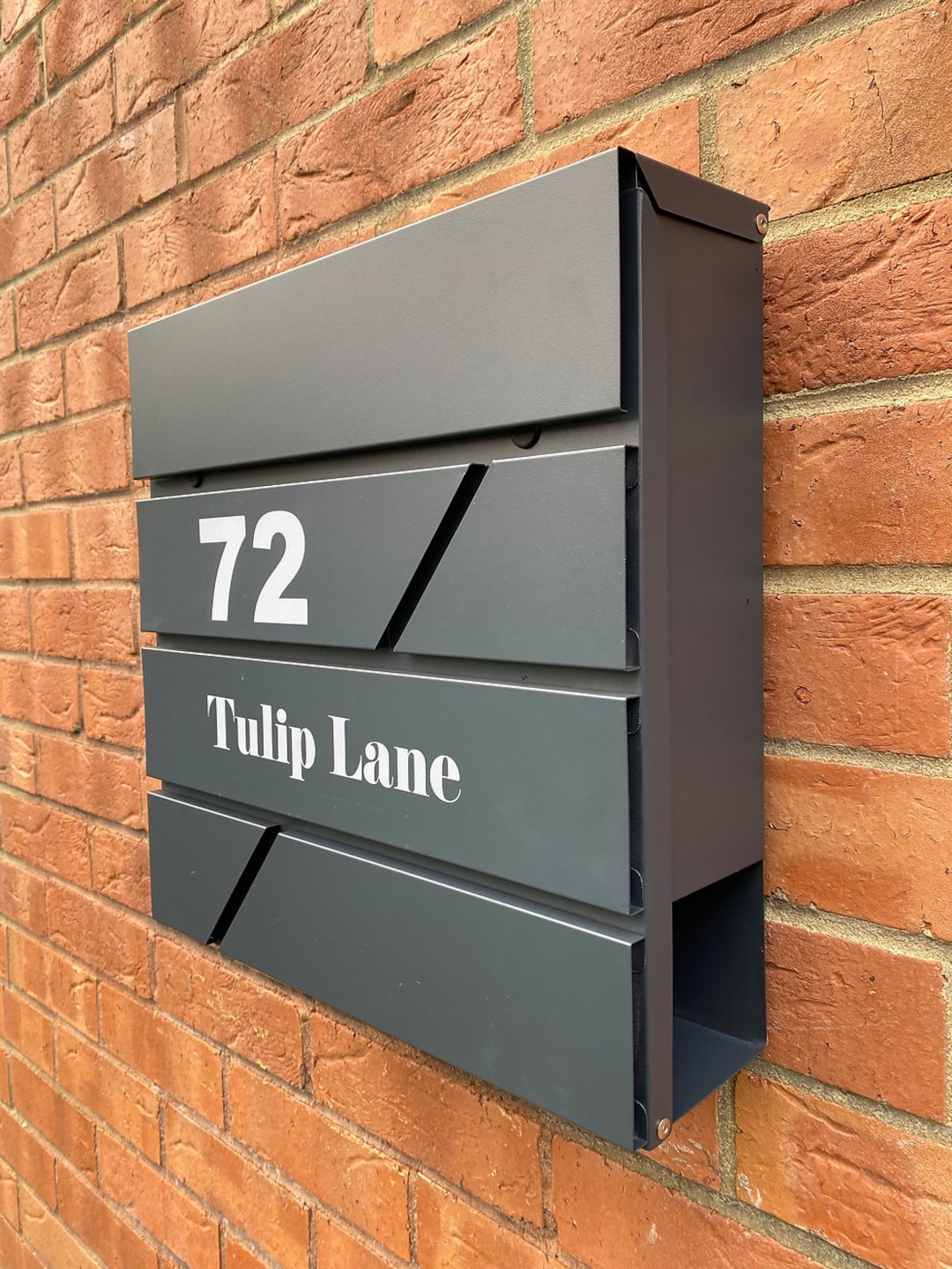 Metal Modern Post Box With Optional Address - Etsy UK