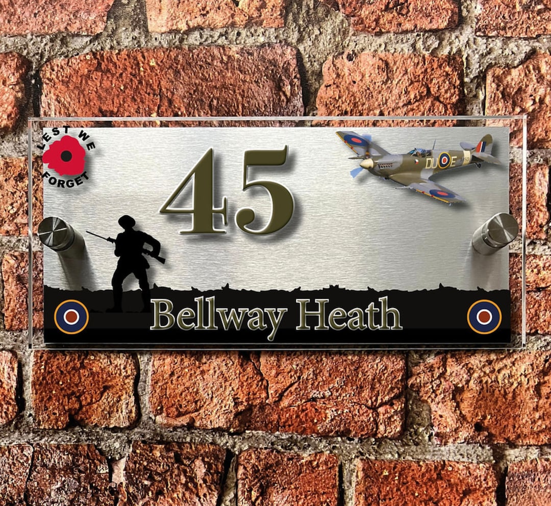 The Spitfire and Soldier House Sign - Etsy UK