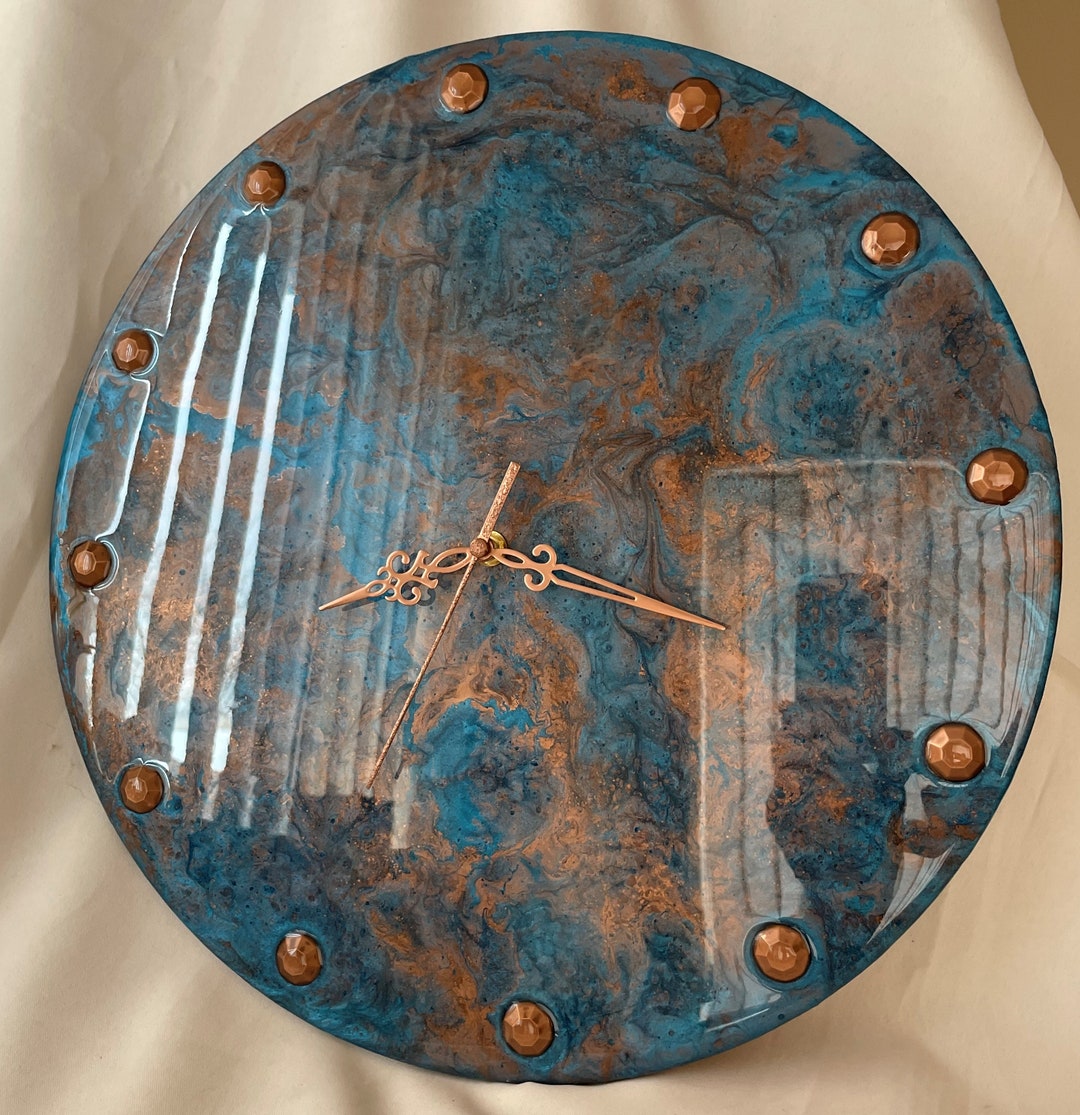 Clock, Wall Clock, Resin Art Clock, Abstract Resin Clock, Unique ...
