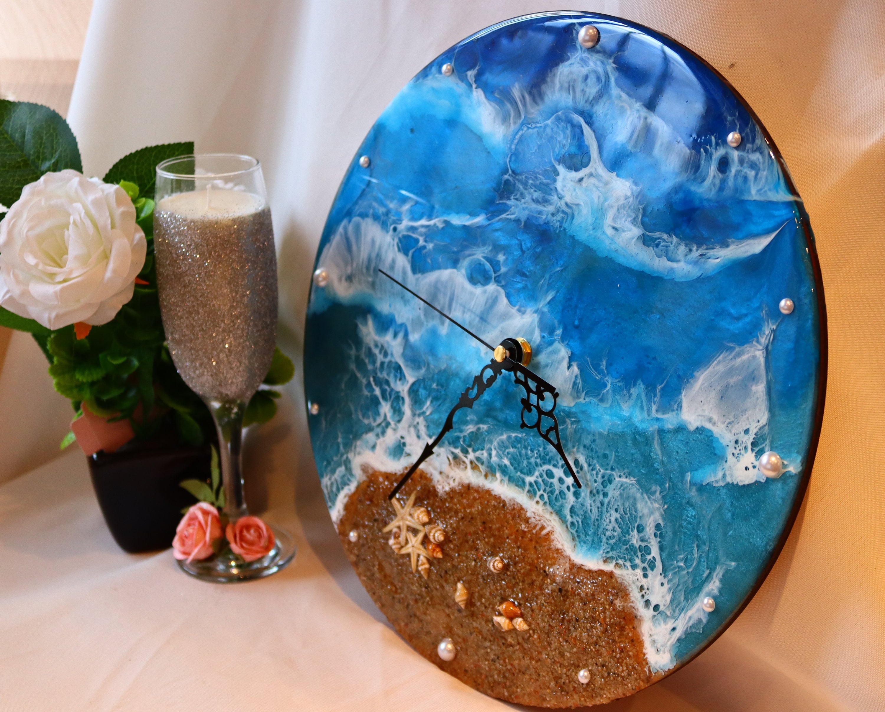 Clock, Wall Clock, Resin Art Clock, Abstract Resin Clock, Unique ...