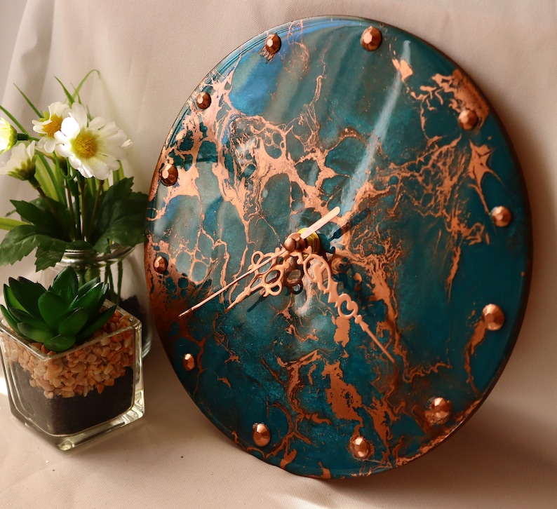 Clock Wall clock Resin art clock Abstract resin clock | Etsy