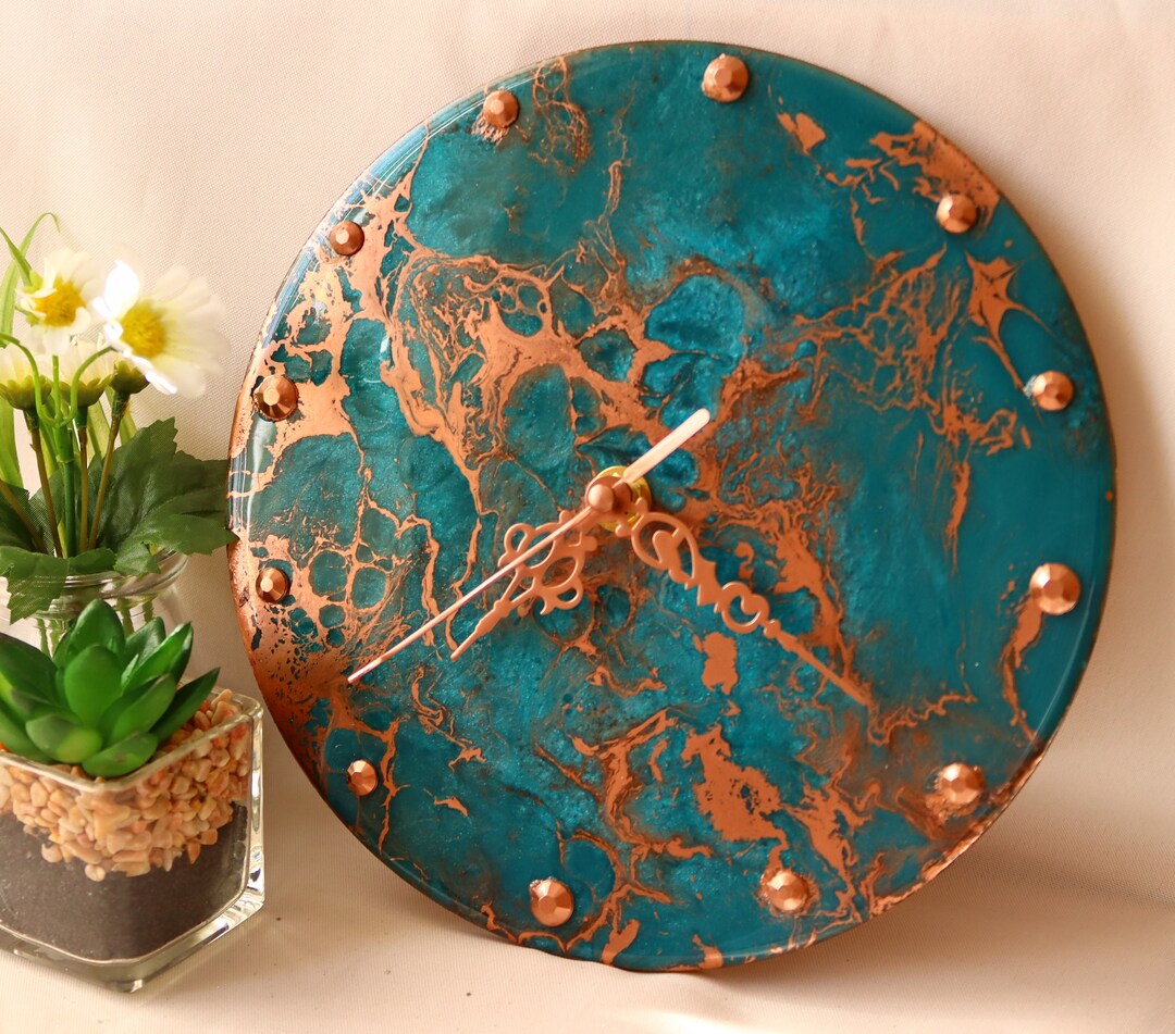Clock, Wall Clock, Resin Art Clock, Abstract Resin Clock, Unique ...