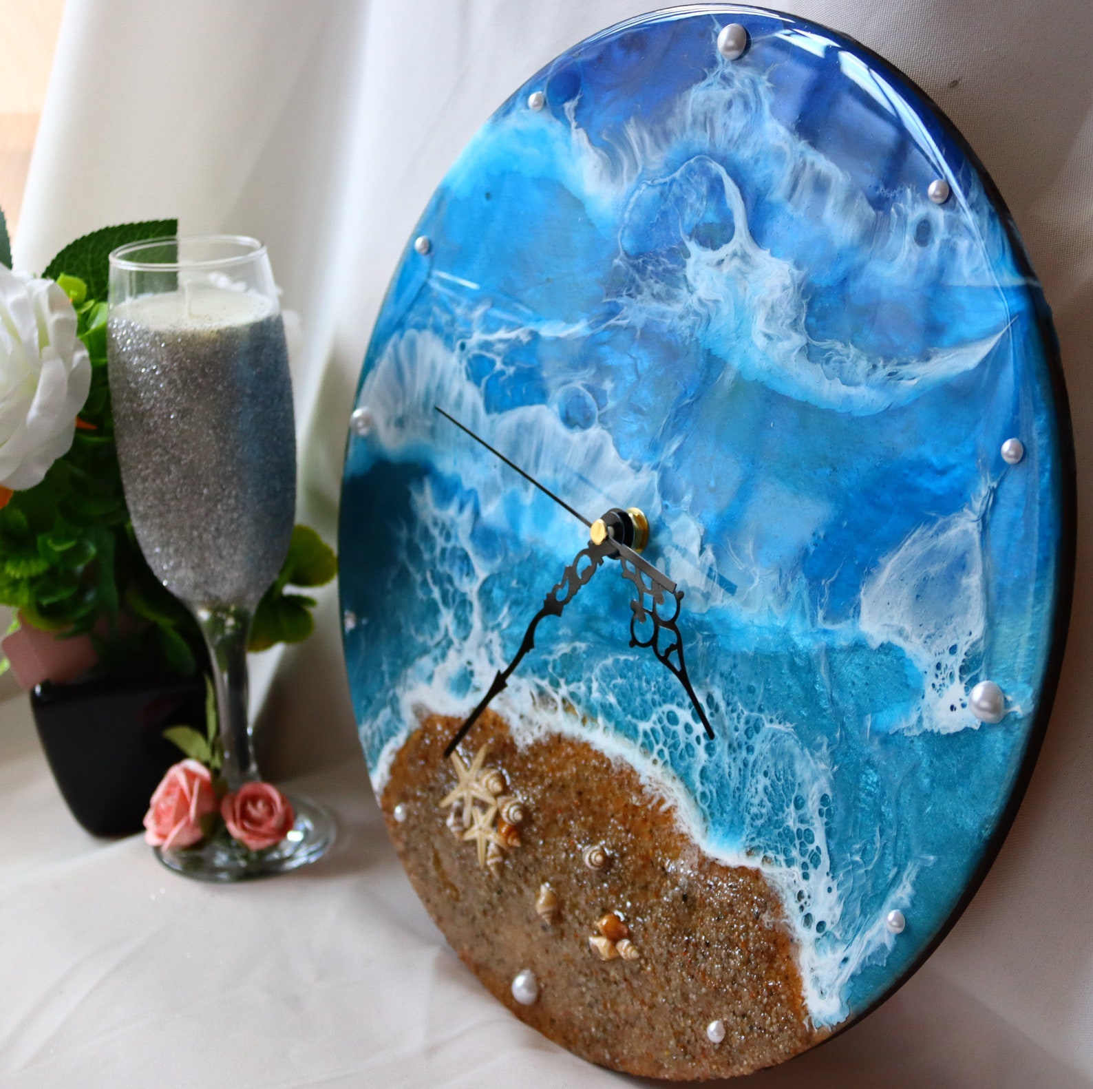 Clock, Wall Clock, Resin Art Clock, Abstract Resin Clock, Unique ...