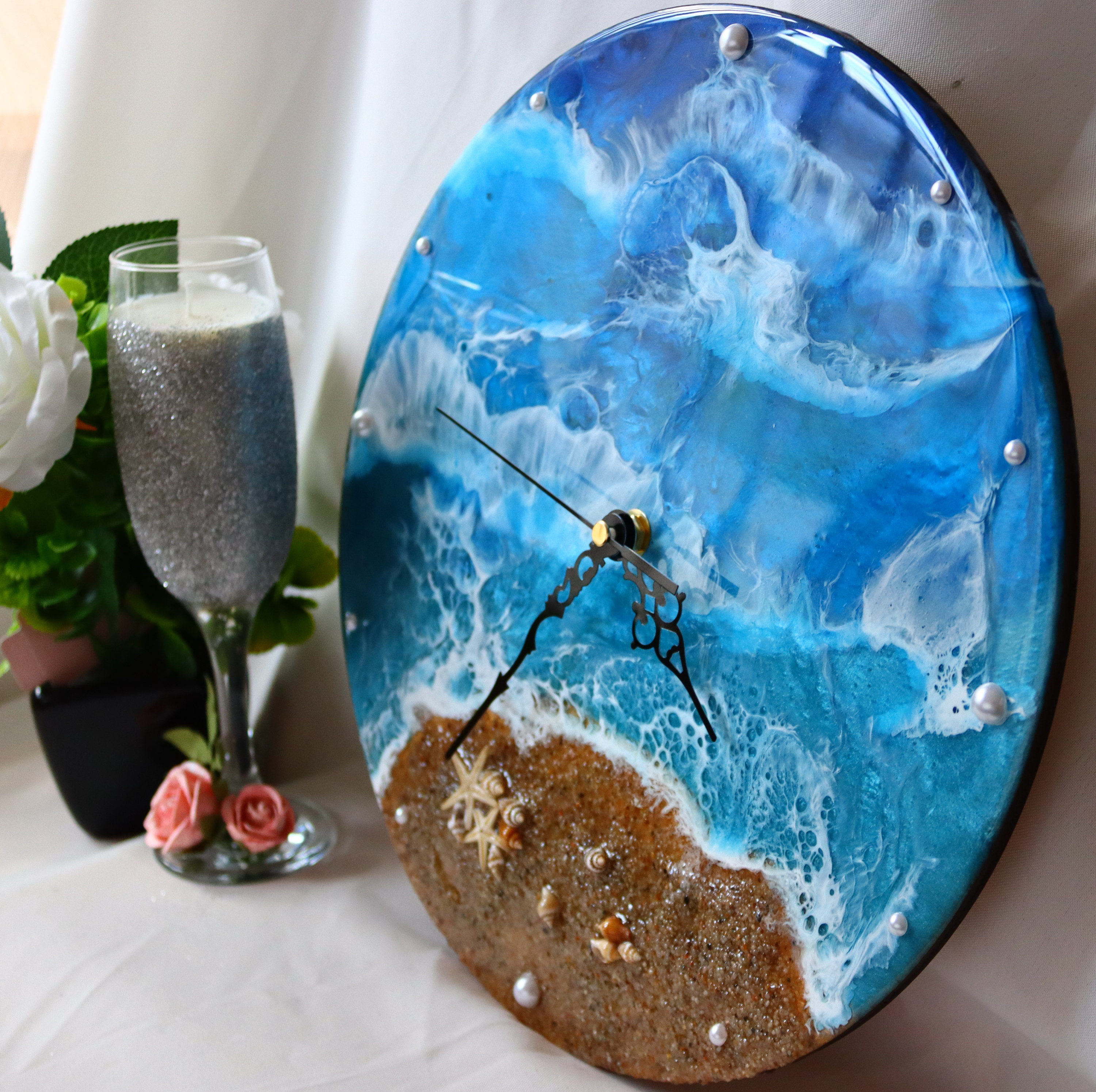 Clock, Wall Clock, Resin Art Clock, Abstract Resin Clock, Unique ...