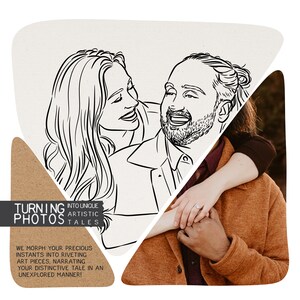 Realistic Engagement Couple Line Drawing | Unique 1st Anniversary ...