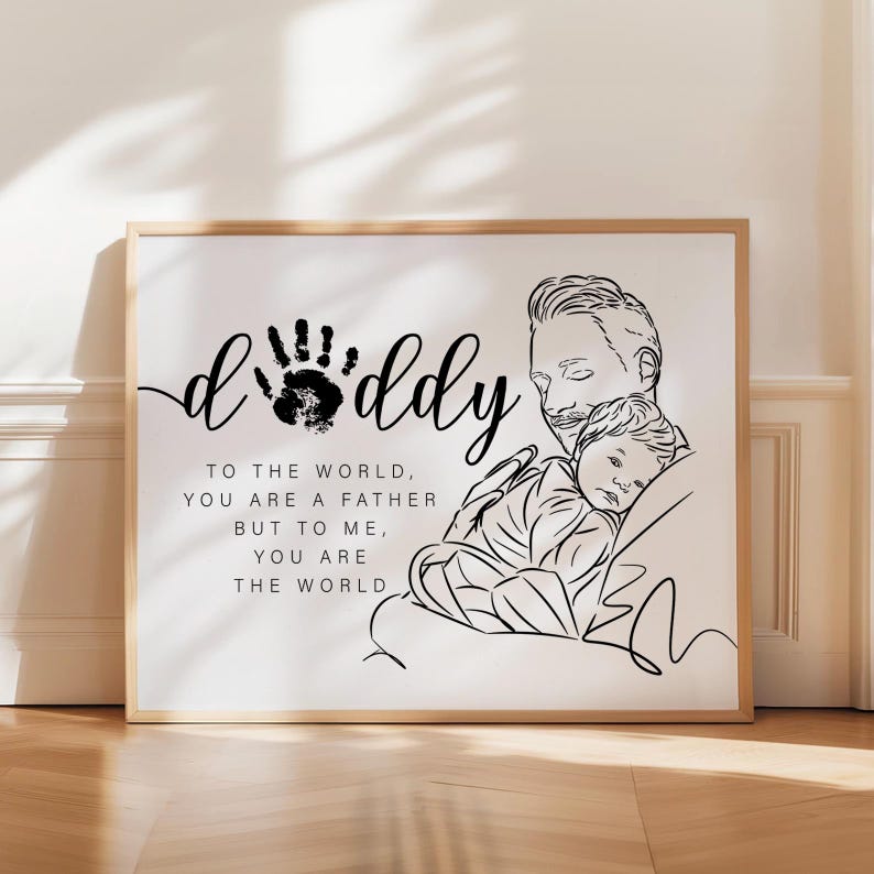 Custom Dad and Child Portrait | Line Drawing From Photo | Family ...