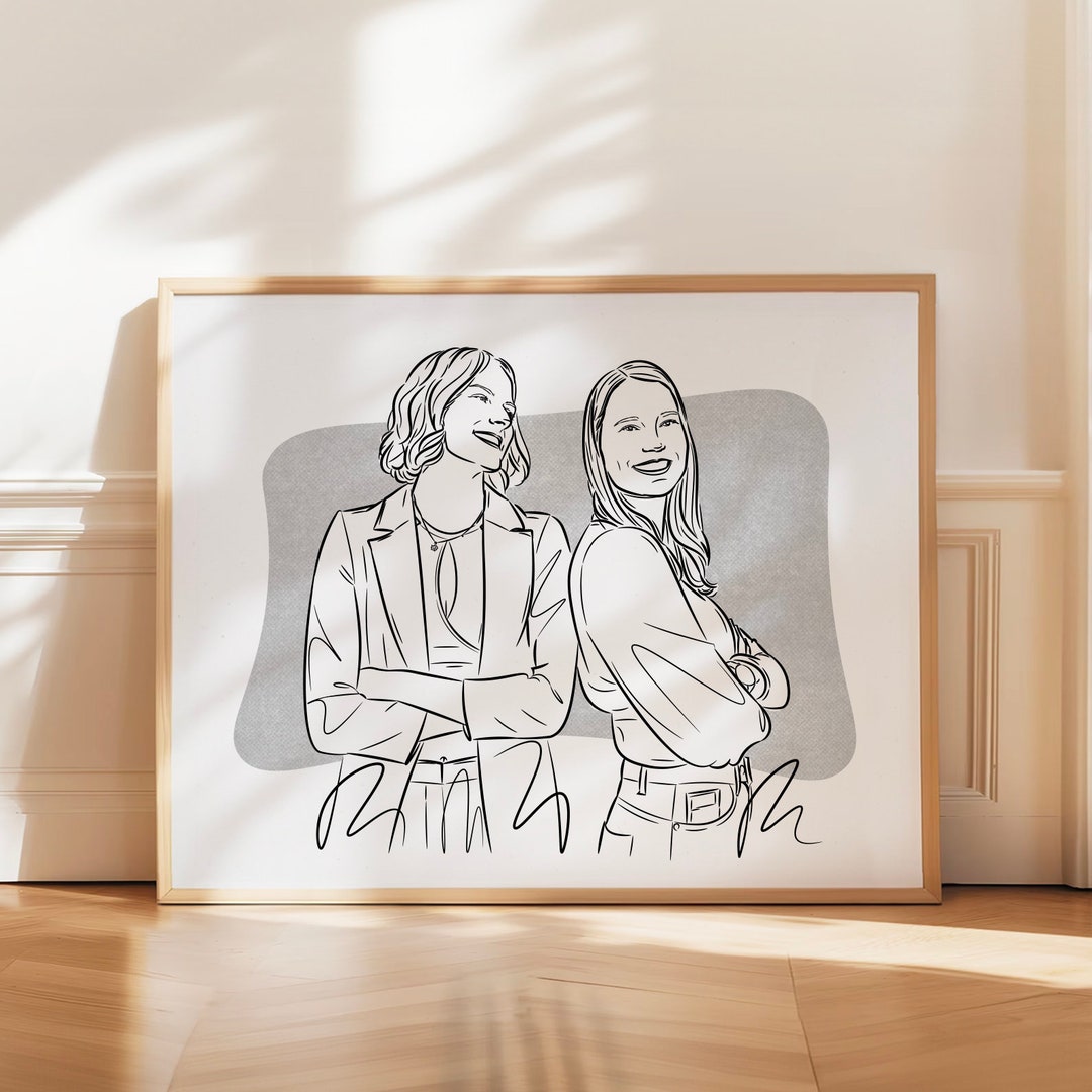 Custom Roommate Gift - Unique Friendship Line Art, Personalized Best ...