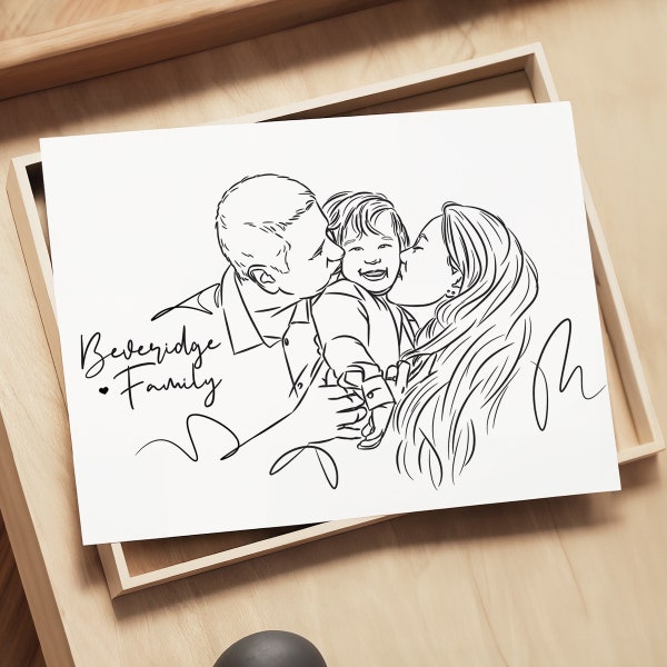 Family Line Drawing - Etsy