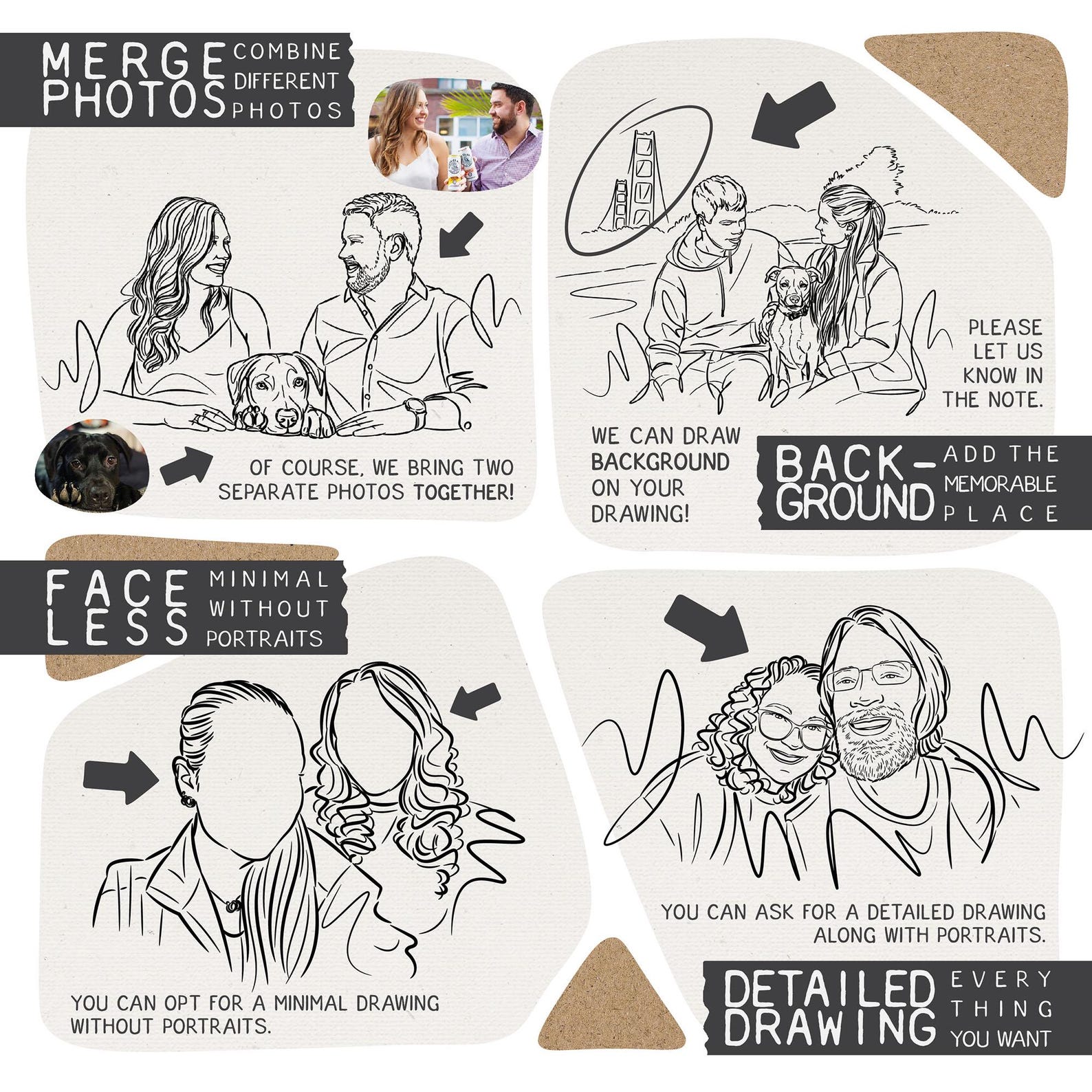 Realistic Engagement Couple Line Drawing | Unique 1st Anniversary ...
