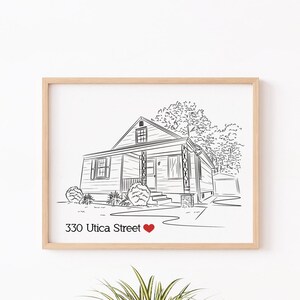 Custom New Home Gift - House Drawing - Perfect First Home Gift, Real ...